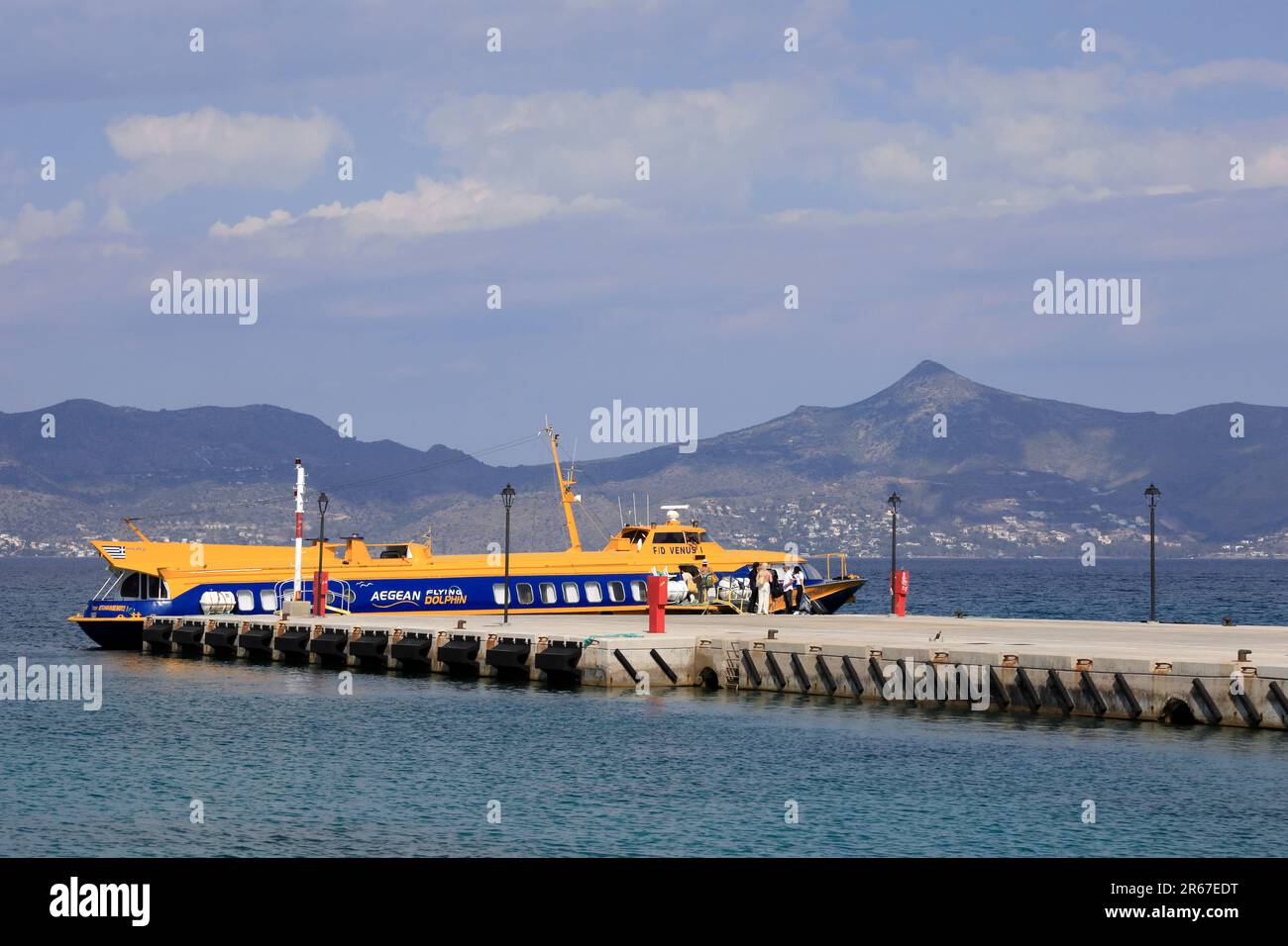 Aegean Flying Dolphin ferry boat. Agistri island, Saronic Gulf, Greece ...