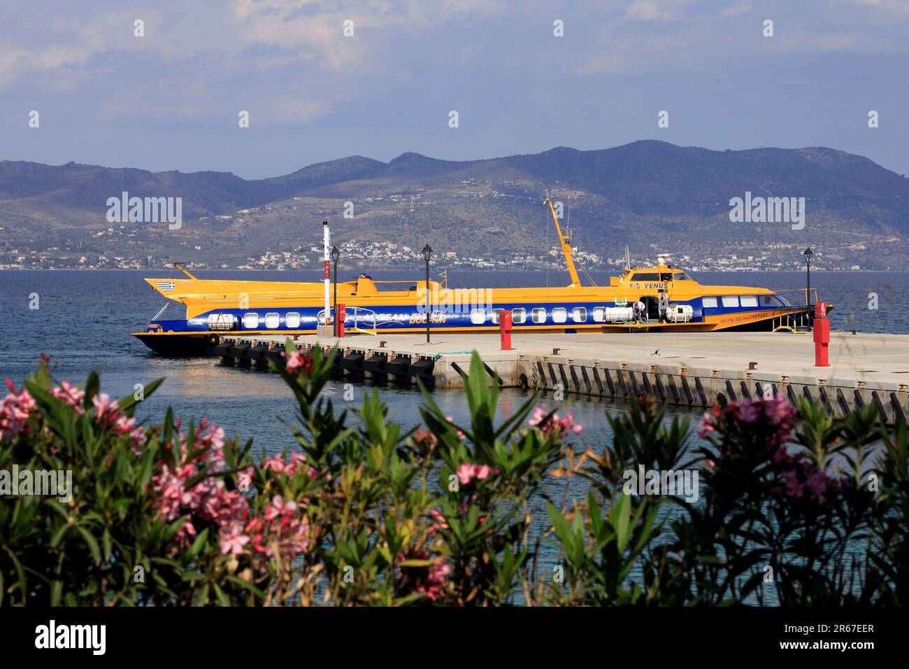 Aegean Flying Dolphin ferry boat. Agistri island, Saronic Gulf, Greece ...