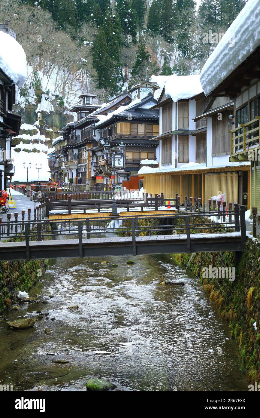 Ginzan Onsen hot spring Stock Photo - Alamy