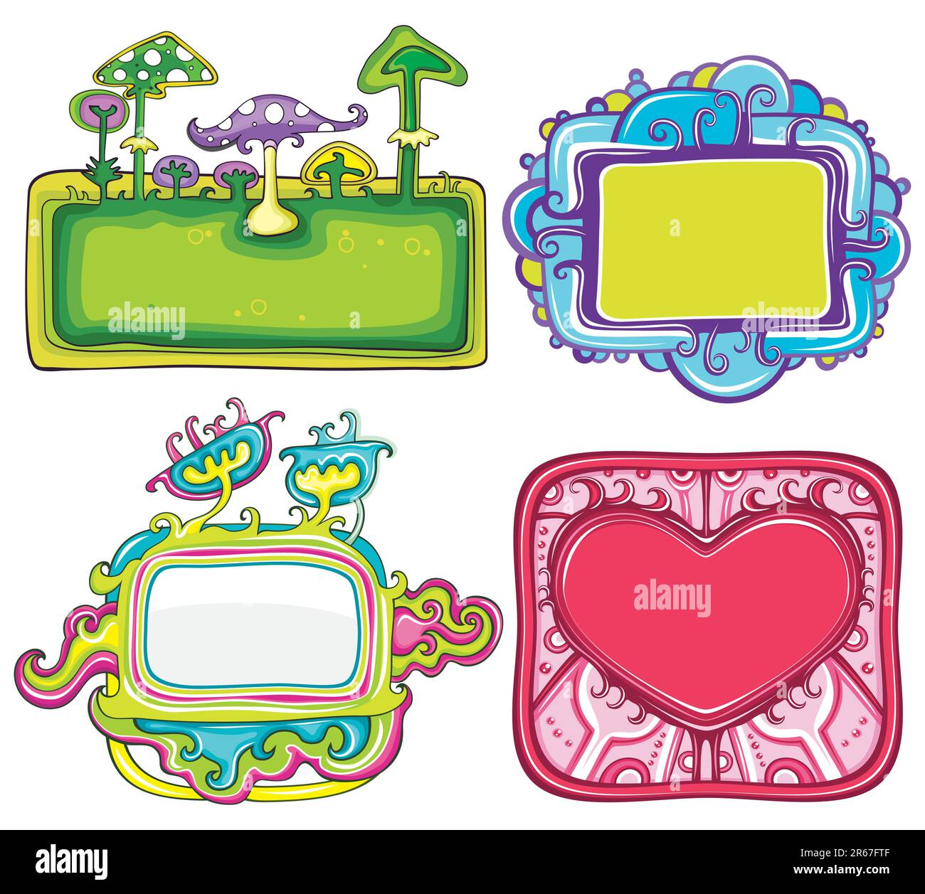 Vector set of cute frames, with space for your text Stock Vector Image ...
