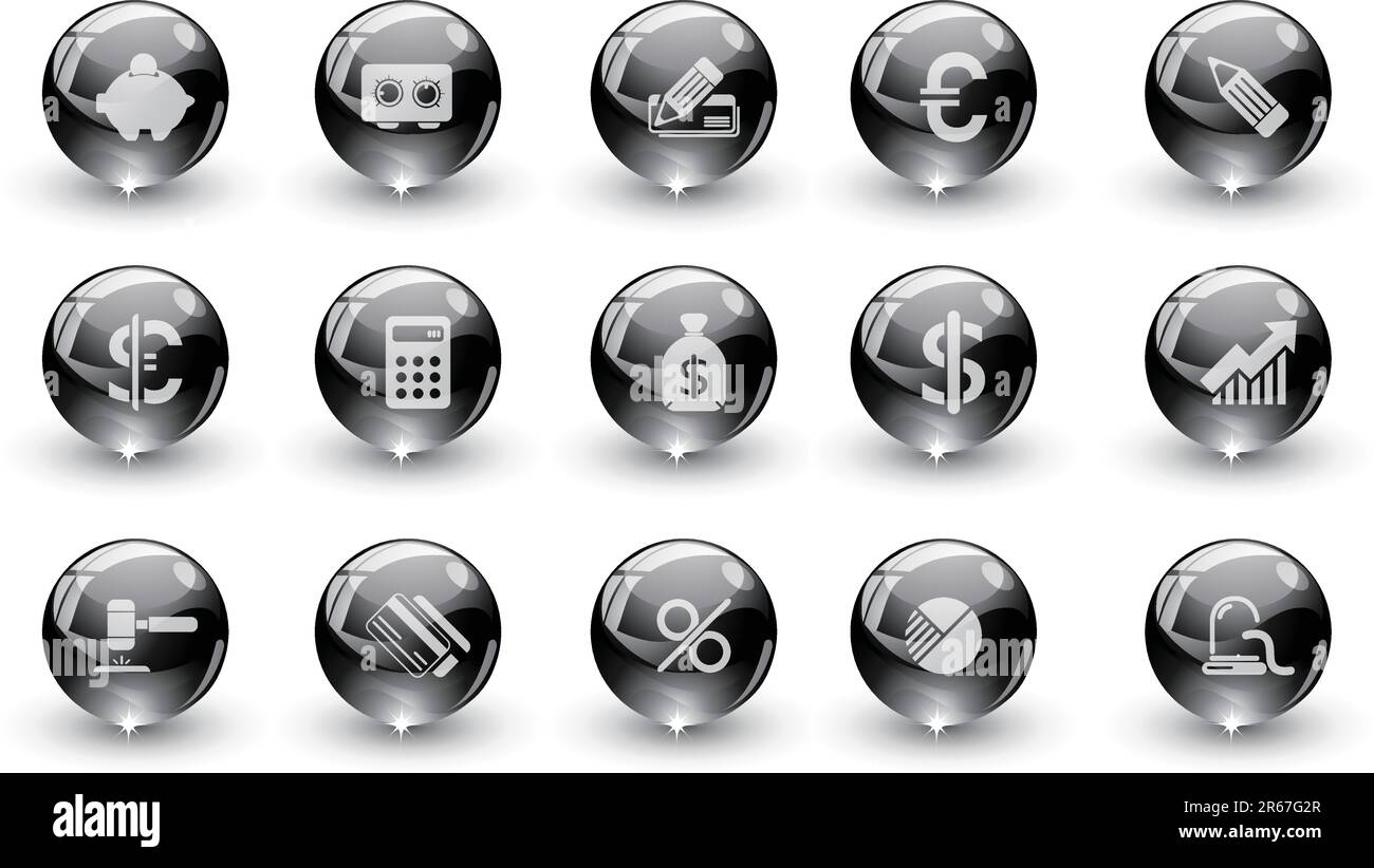 Banking icons circle Black and White Stock Photos & Images - Alamy