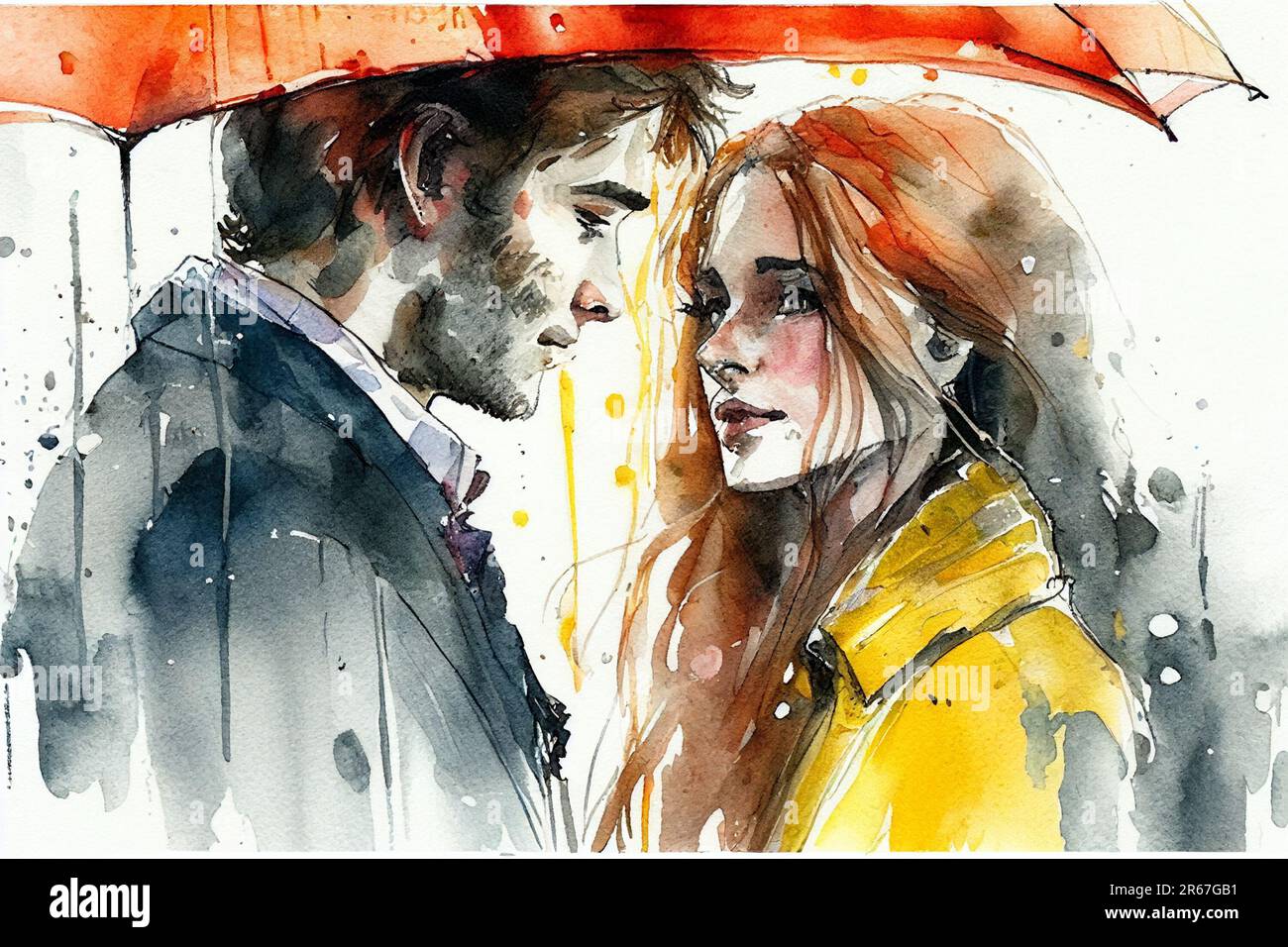 Love In The Rain Drawing