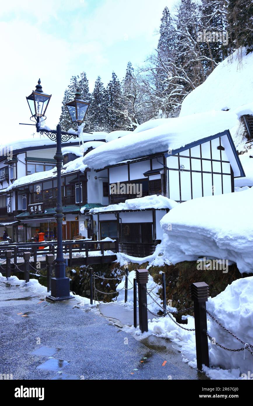 Ginzan Onsen hot spring Stock Photo - Alamy