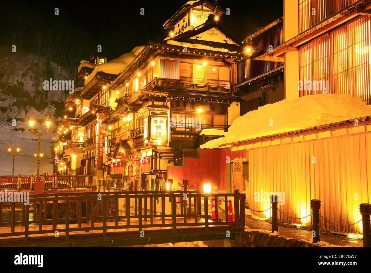 Ginzan Onsen hot spring Stock Photo - Alamy