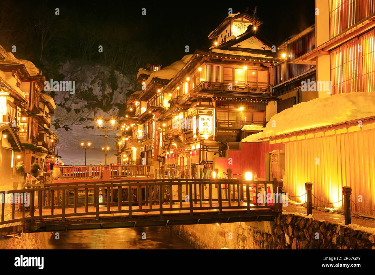 Ginzan Onsen hot spring Stock Photo - Alamy