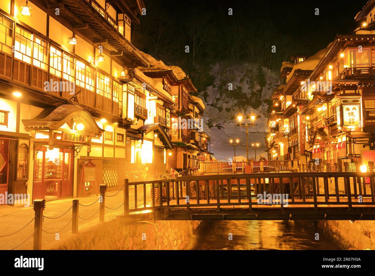 Ginzan Onsen hot spring Stock Photo - Alamy