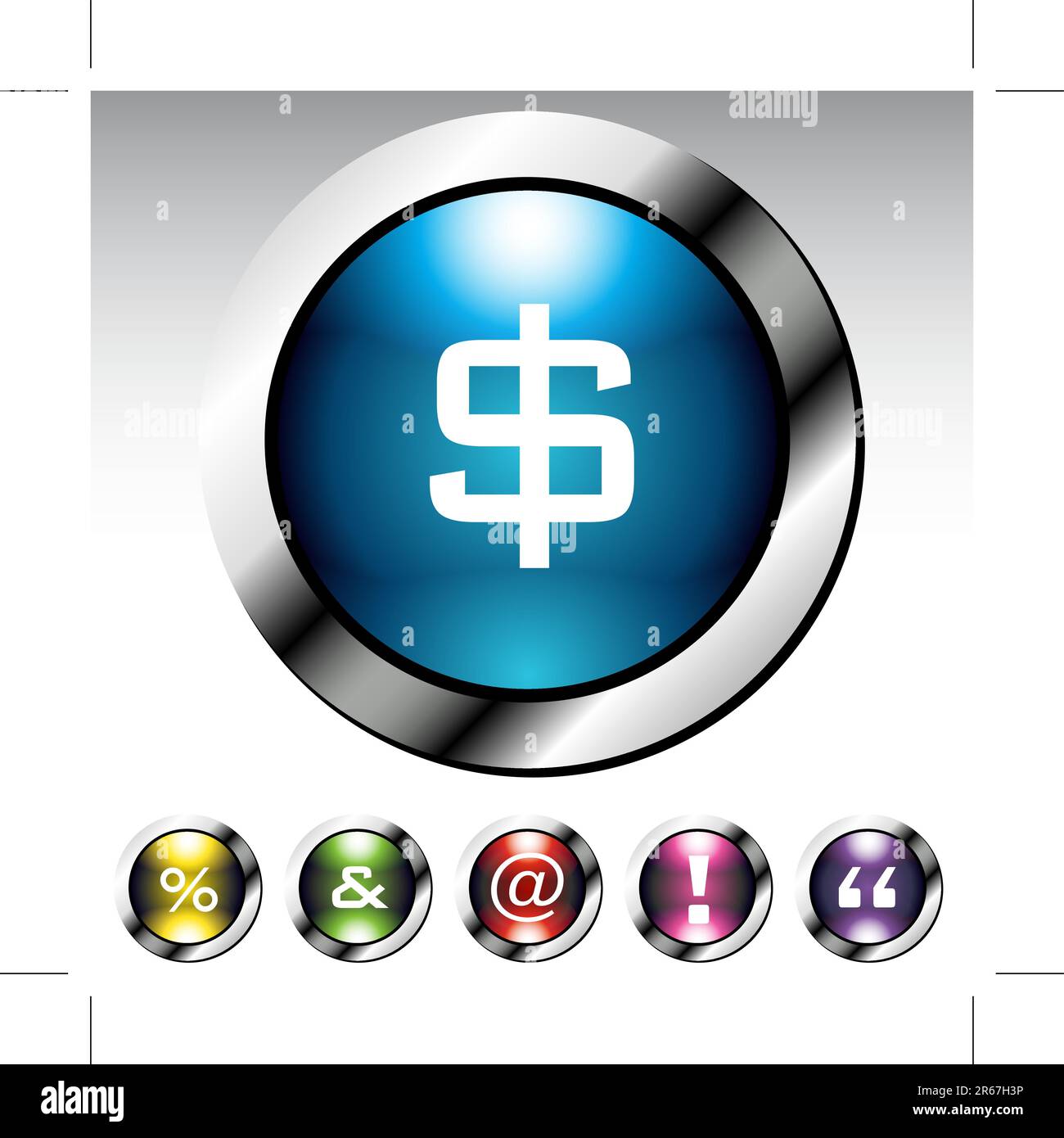 An image of a symbol glossy button metallic set Stock Vector Image ...