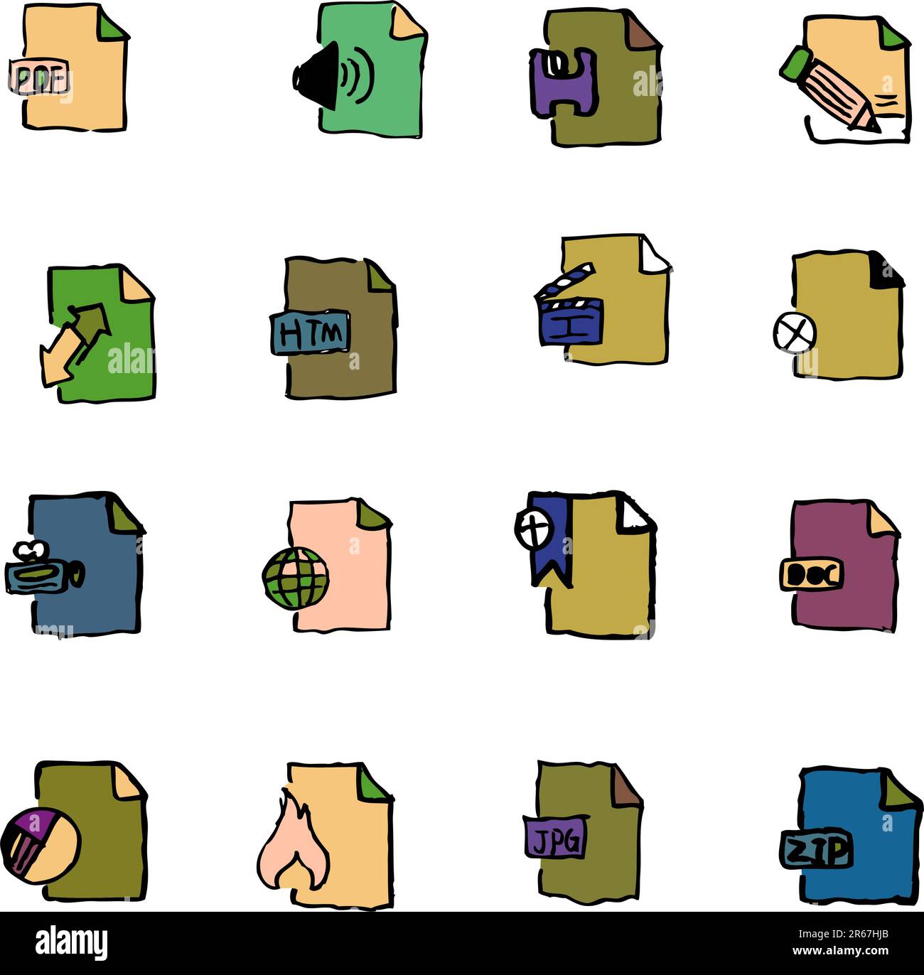 Document and File formats icons isolated vector Stock Vector Image ...