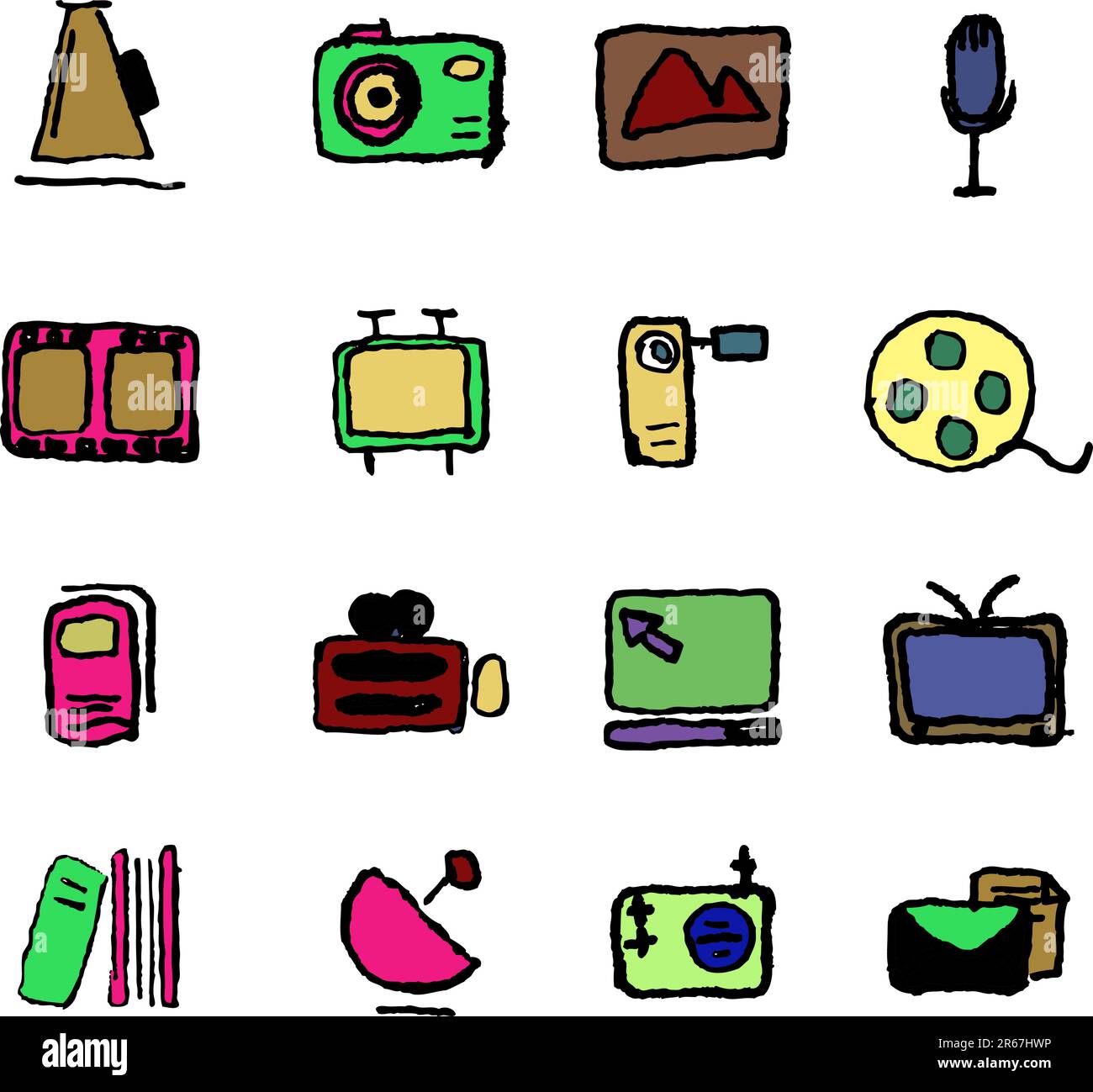 Media and Publishing icons isolated vector Stock Vector Image & Art - Alamy