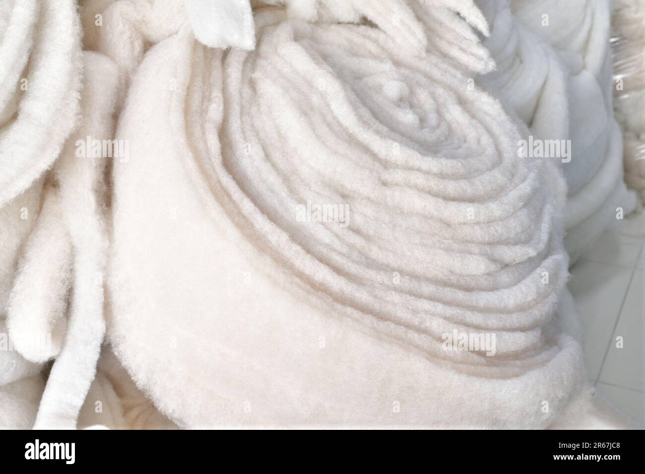 Sintepon - heat-insulating material used in tailoring, roll Stock Photo ...