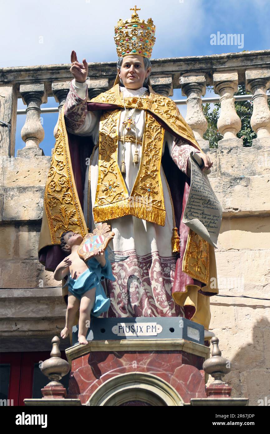 Statue of Pope Pius IX in Rabat in Malta Stock Photo - Alamy