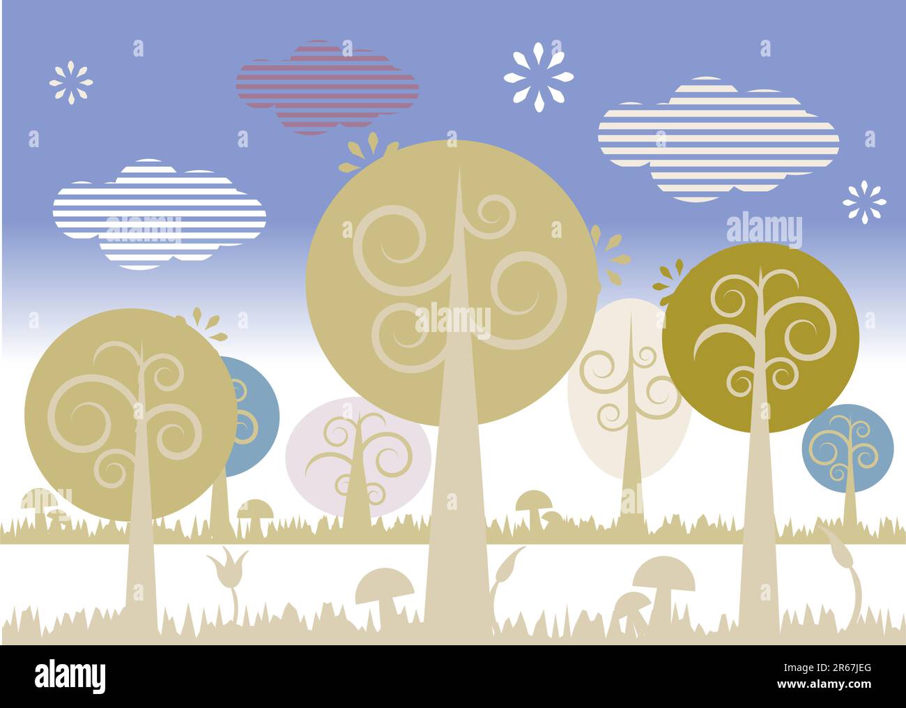 Nature landscape with trees Stock Vector Image & Art - Alamy