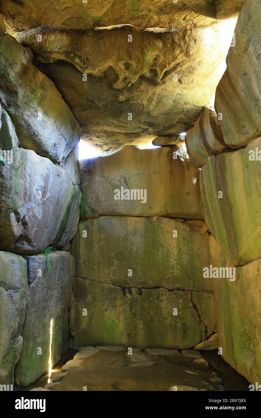 Inside the stone chamber of Ishibutai Kofun Tumulus Stock Photo - Alamy