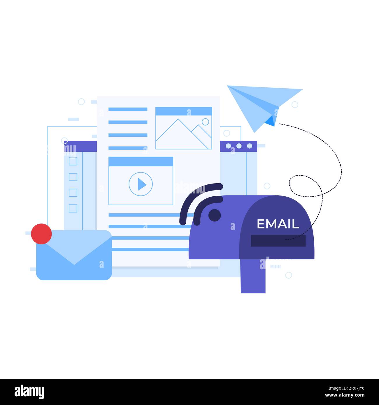 E-mail concept. Email marketing. Vector illustration in flat style ...