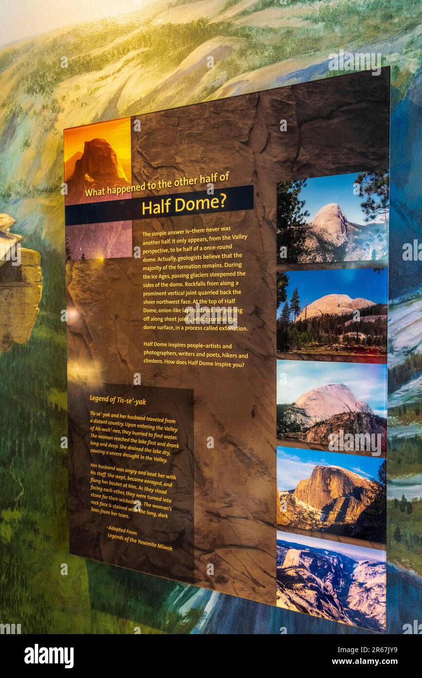 Interpretive display in the visitor center, Yosemite National Park ...