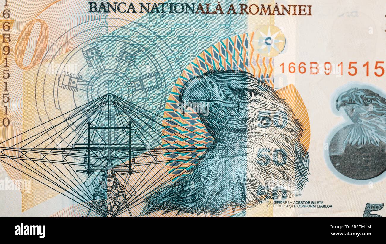 Romanian LEI Currency Banknote. RON Money European Currency Stock Photo ...