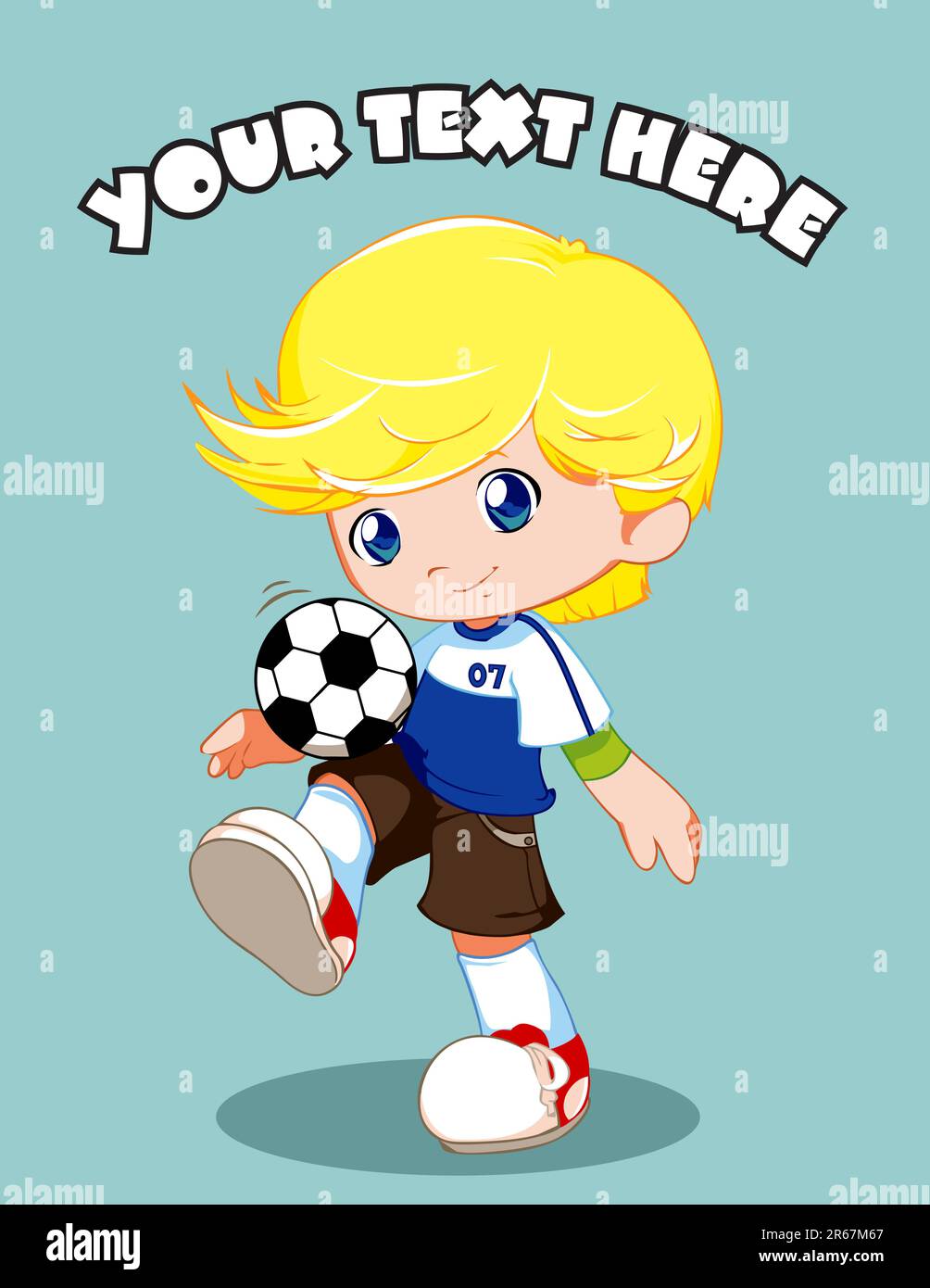 a vector illustration of a cute boy playing Stock Vector Image & Art ...