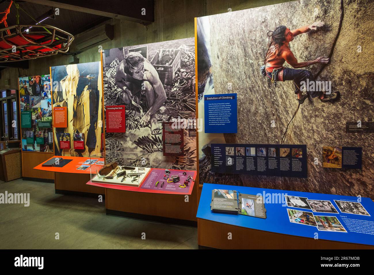 Interpretive display in the visitor center, Yosemite National Park ...