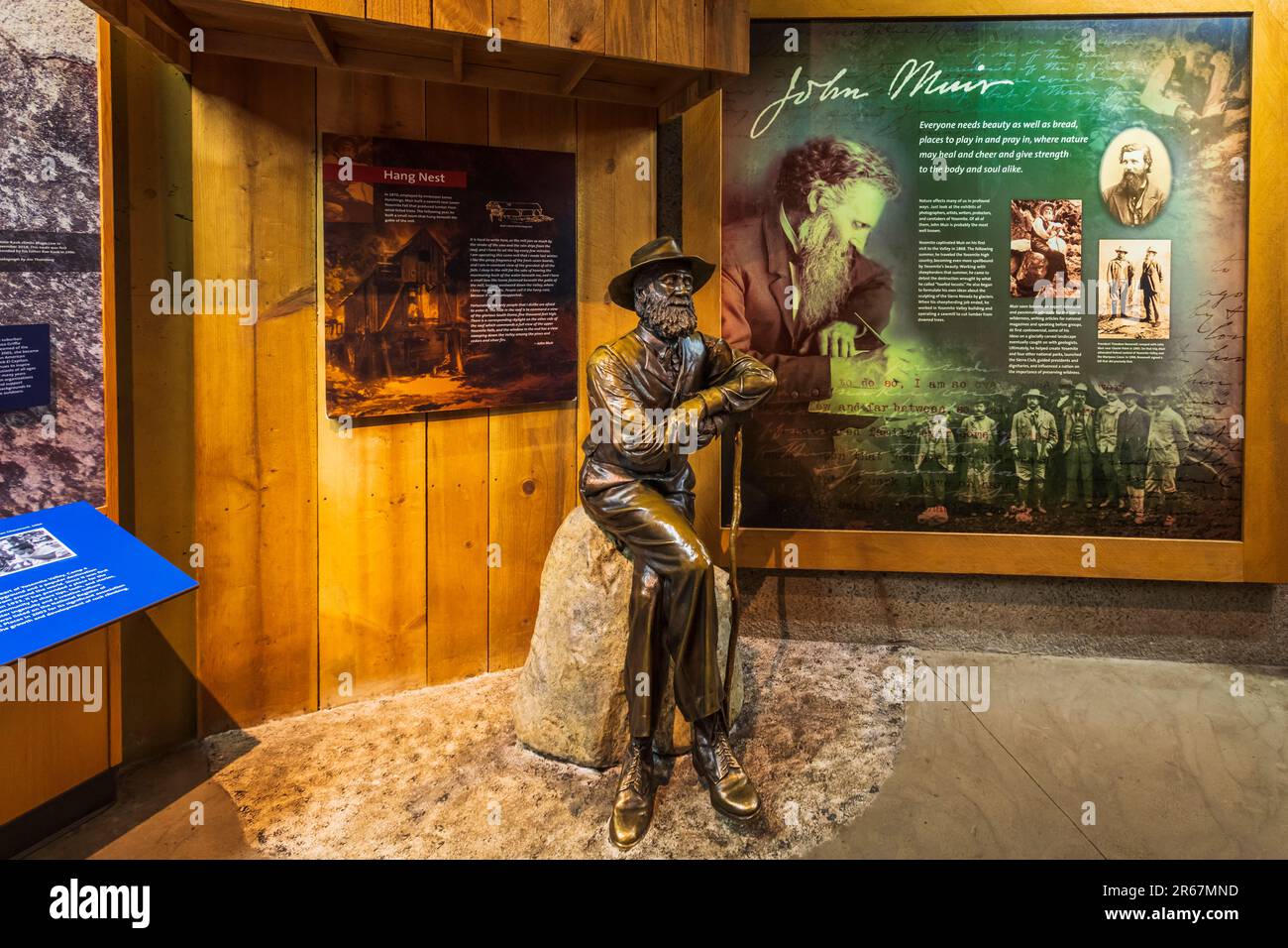 Interpretive display in the visitor center, Yosemite National Park ...