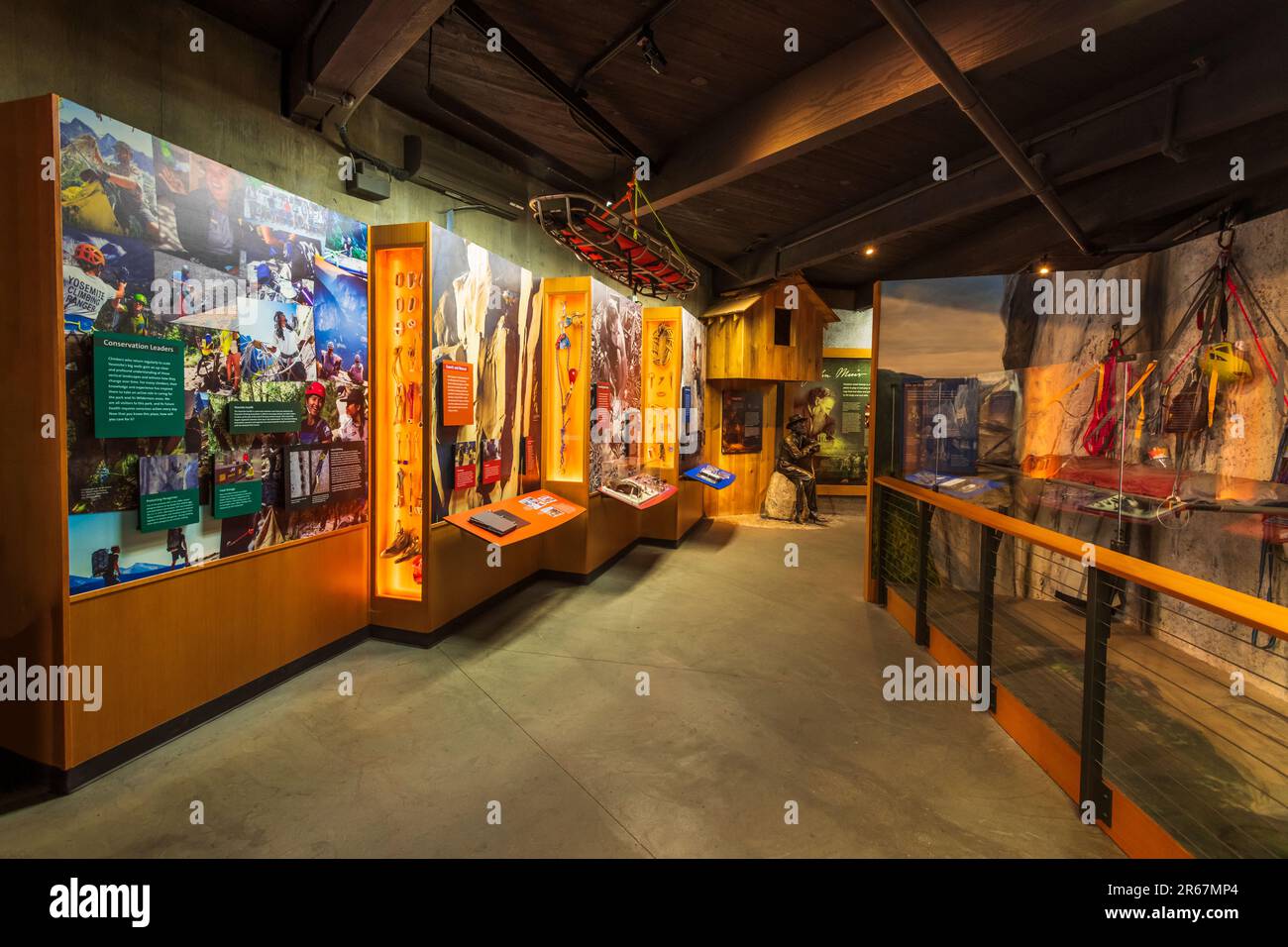 Interpretive display in the visitor center, Yosemite National Park ...