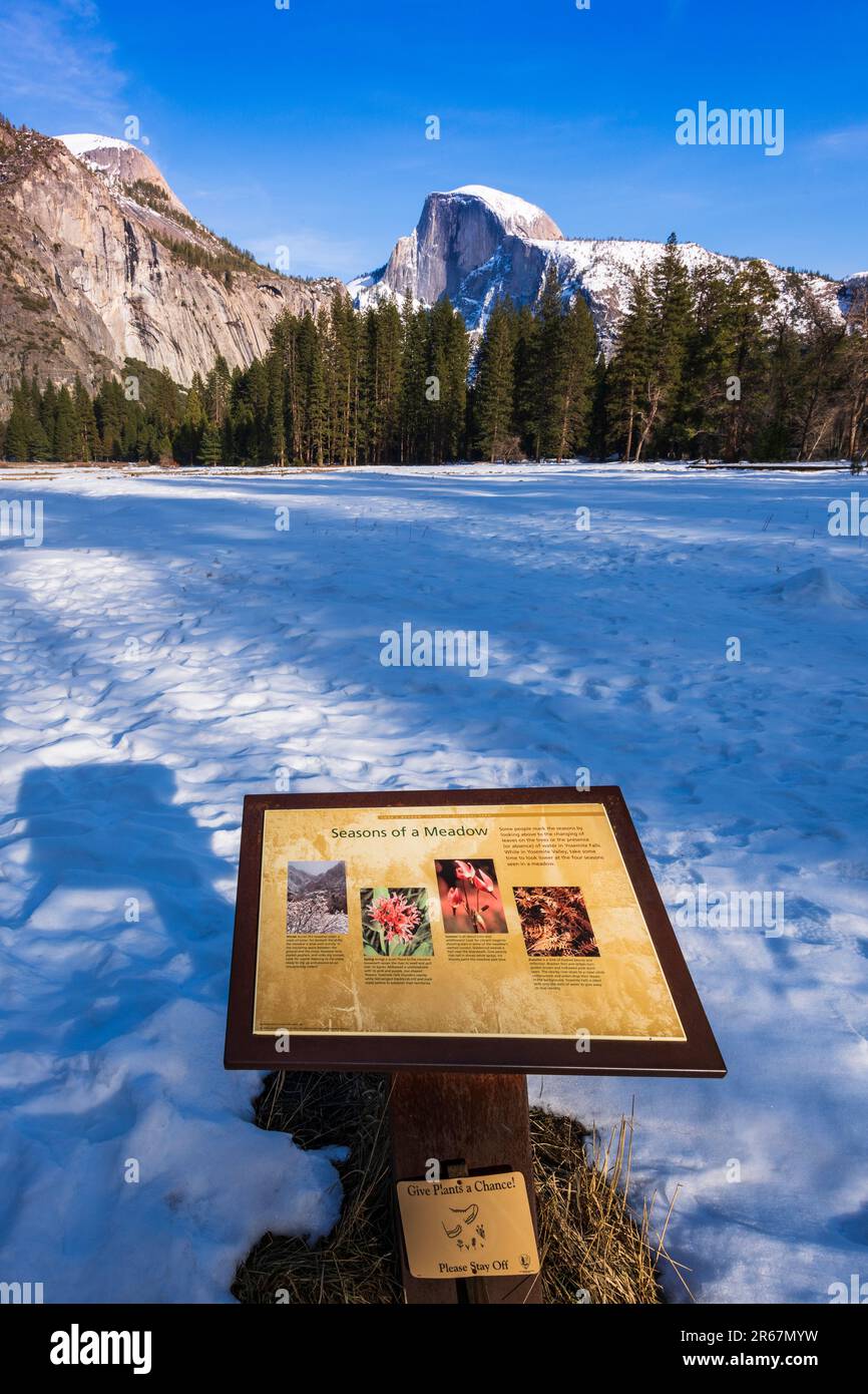 Interpretive display at Cook's Meadow, Yosemite National Park ...