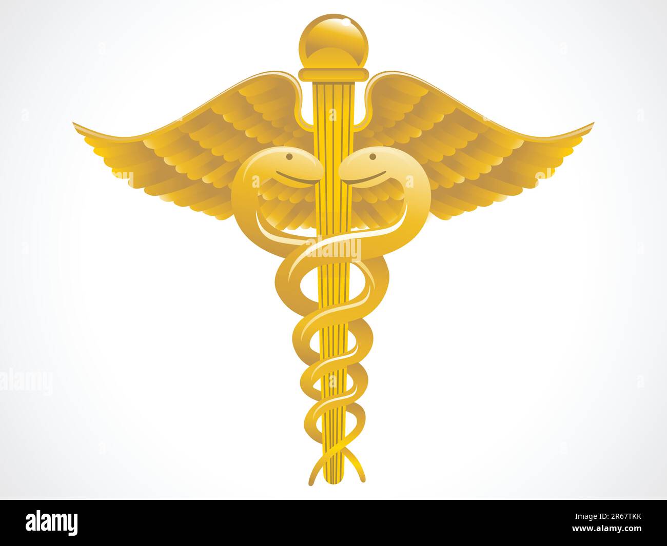 abstract golden caduceus sign vector illustration Stock Vector Image ...