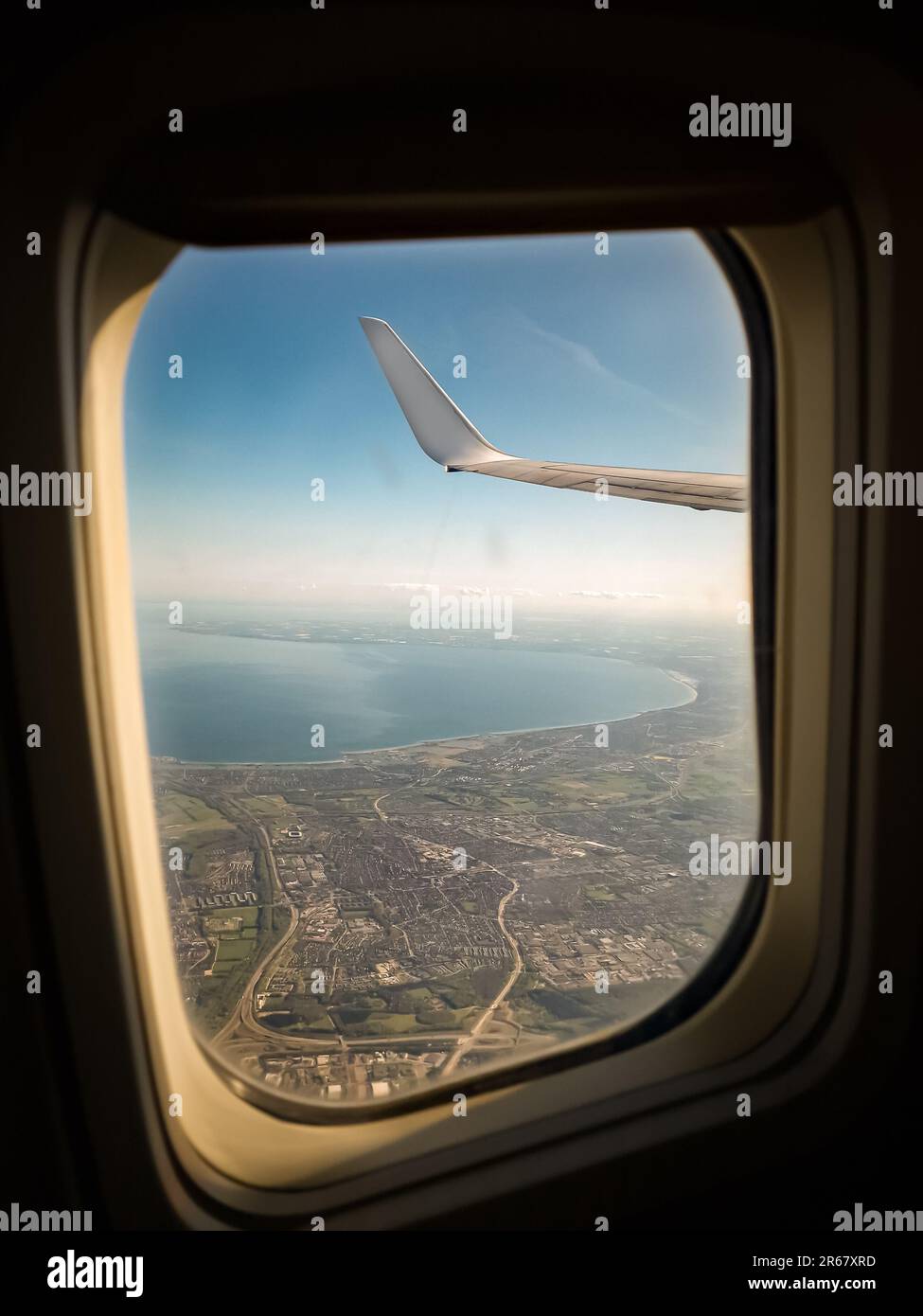 flying on a aeroplane going on vacation Stock Photo - Alamy