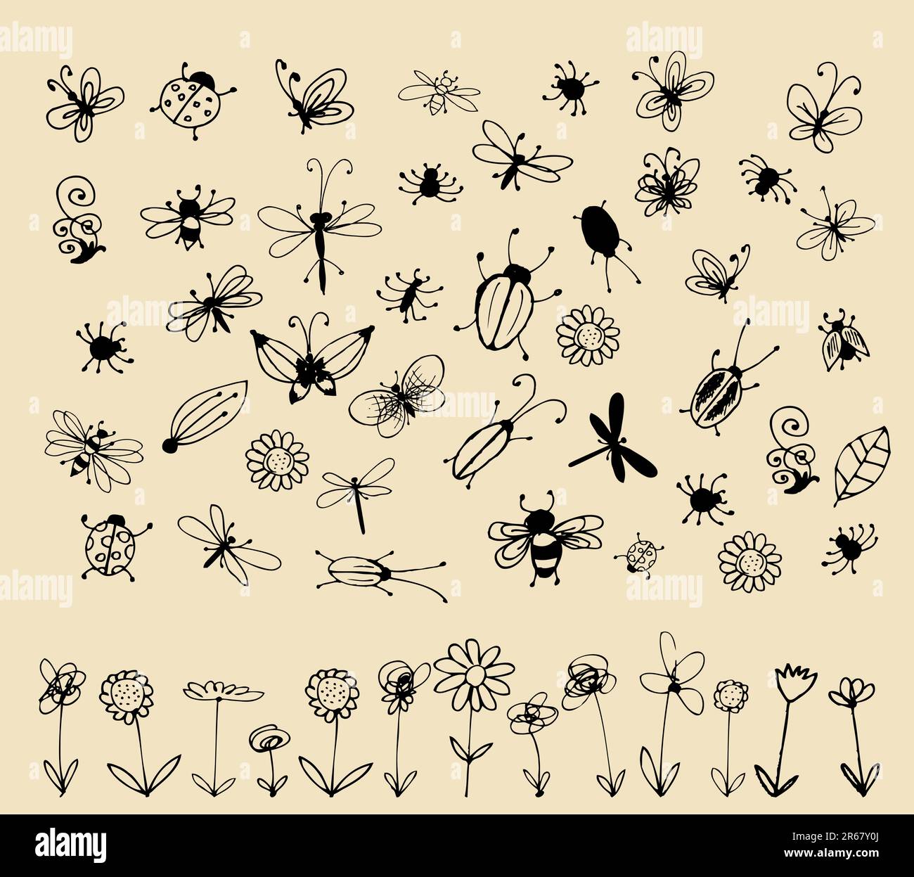 Insect sketch collection for your design Stock Vector Image & Art - Alamy