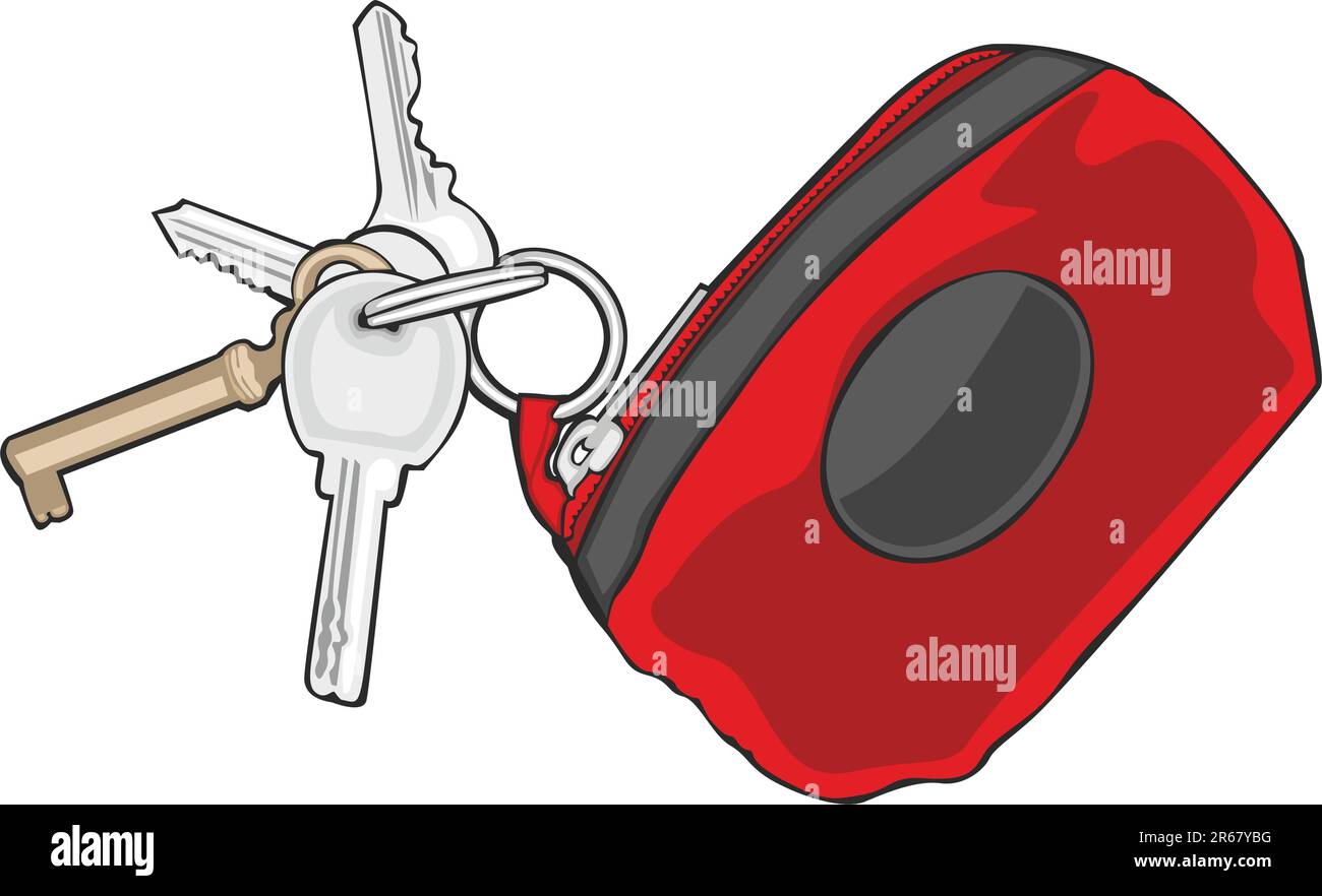 fully editable vector illustration of isolated colored keyholder with ...