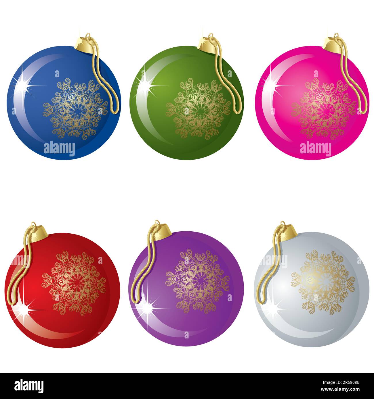 Pink new years balls Stock Vector Images - Alamy