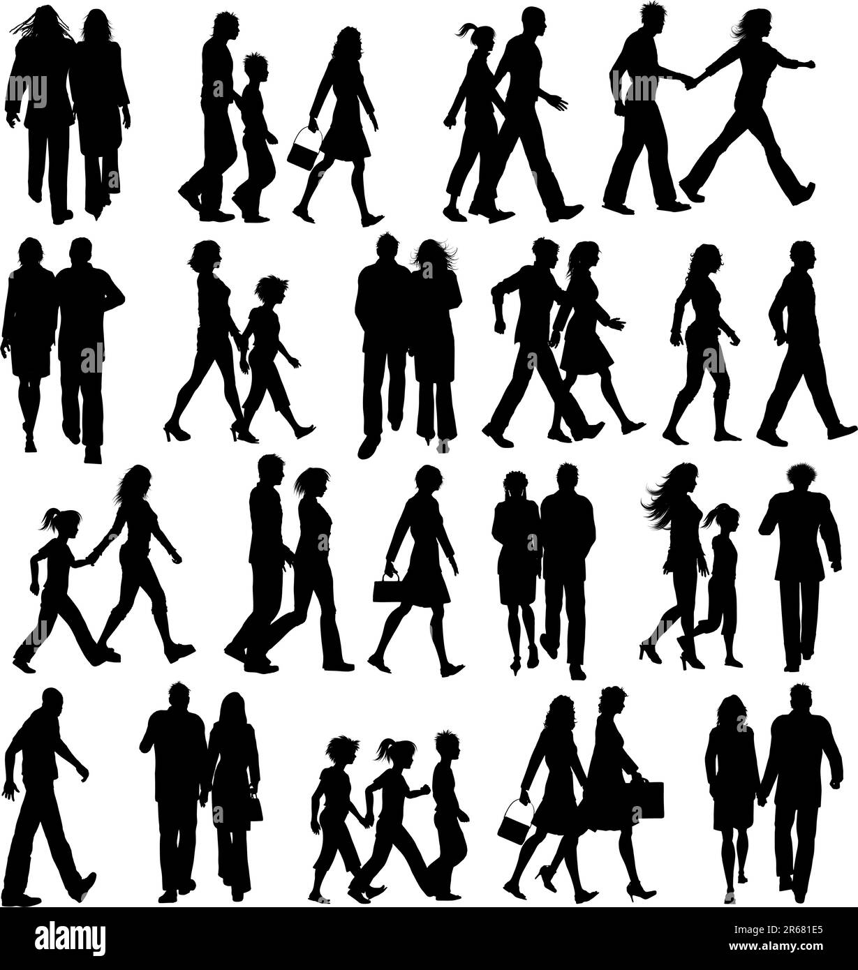 Group of oap walking Stock Vector Images - Alamy