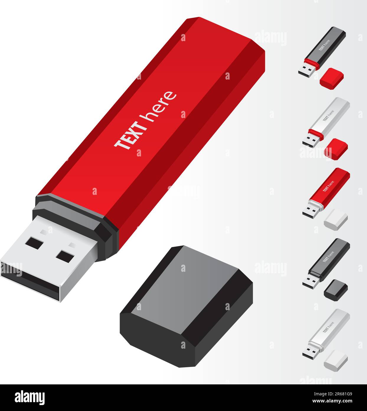 Red USB Flash Drive vector icons Stock Vector Image & Art - Alamy