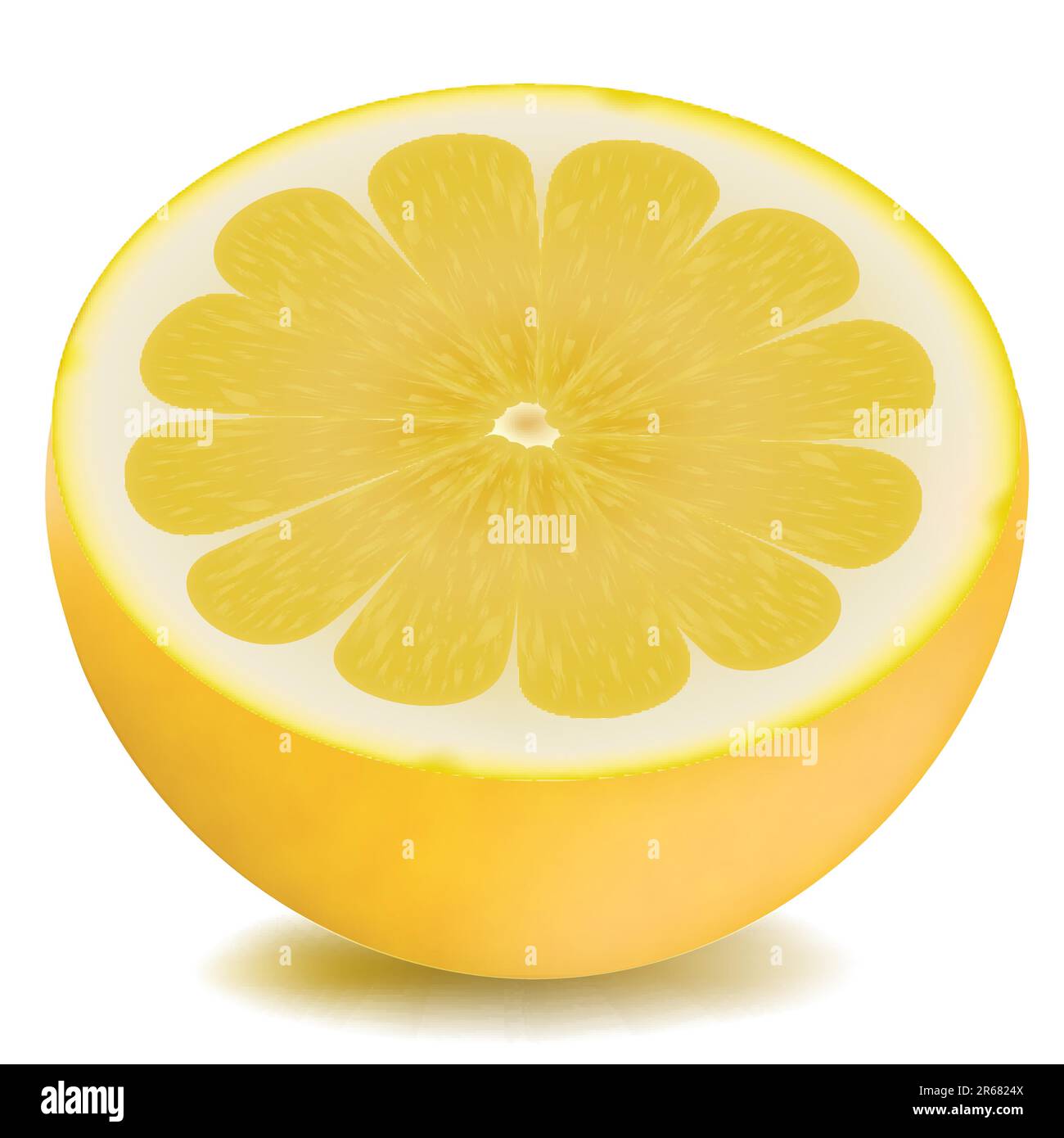 illustration of half piece of lemon on isolated background Stock Vector ...