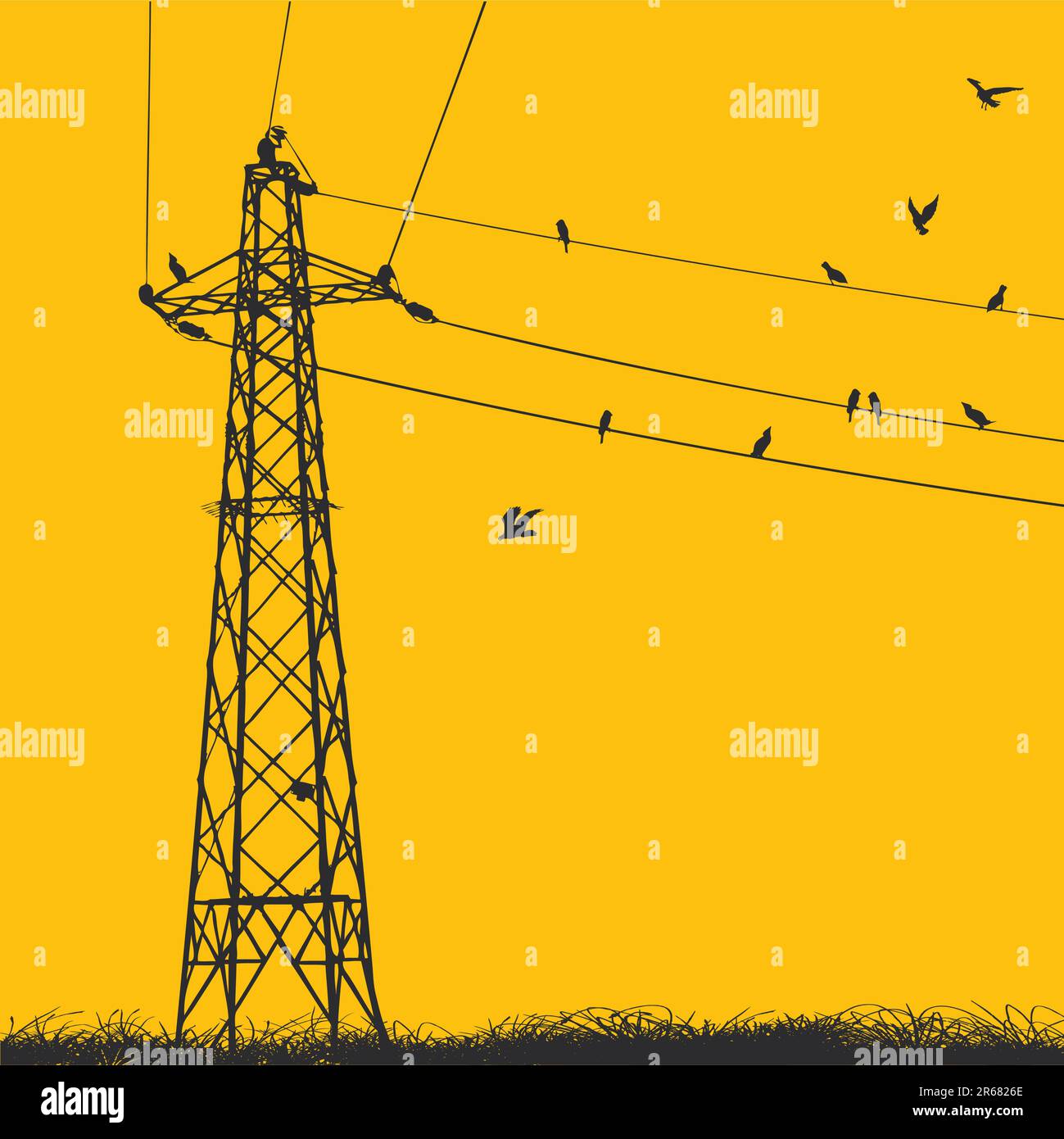 vector illustration of a transmission tower Stock Vector Image & Art ...
