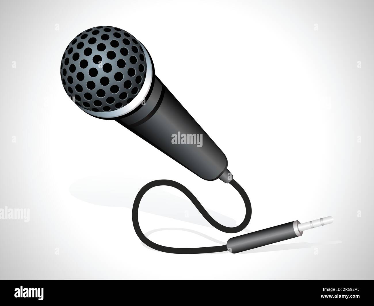 mic with plug in black color vector illustration Stock Vector Image ...