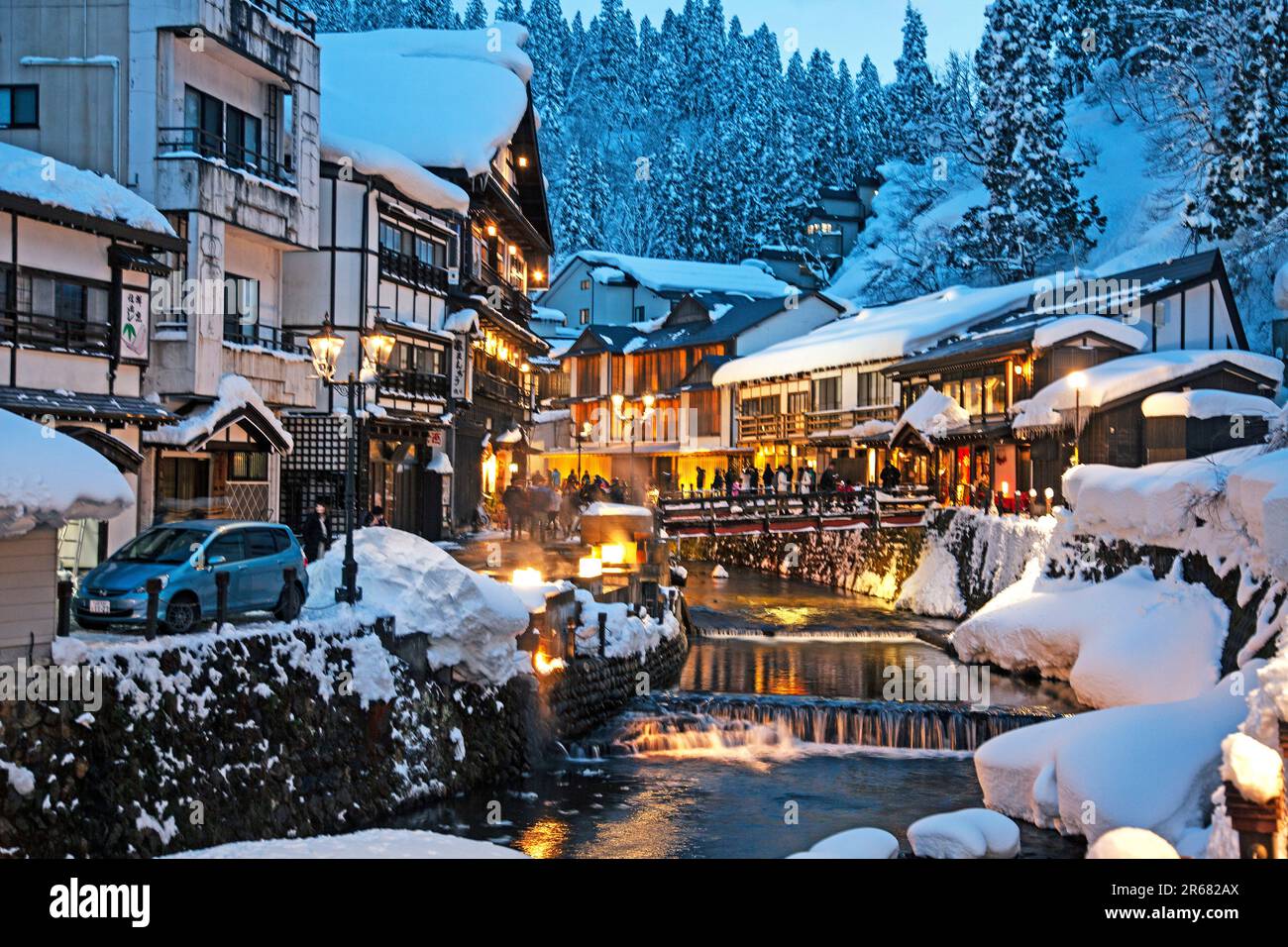 Ginzan onsen snow hi-res stock photography and images - Alamy