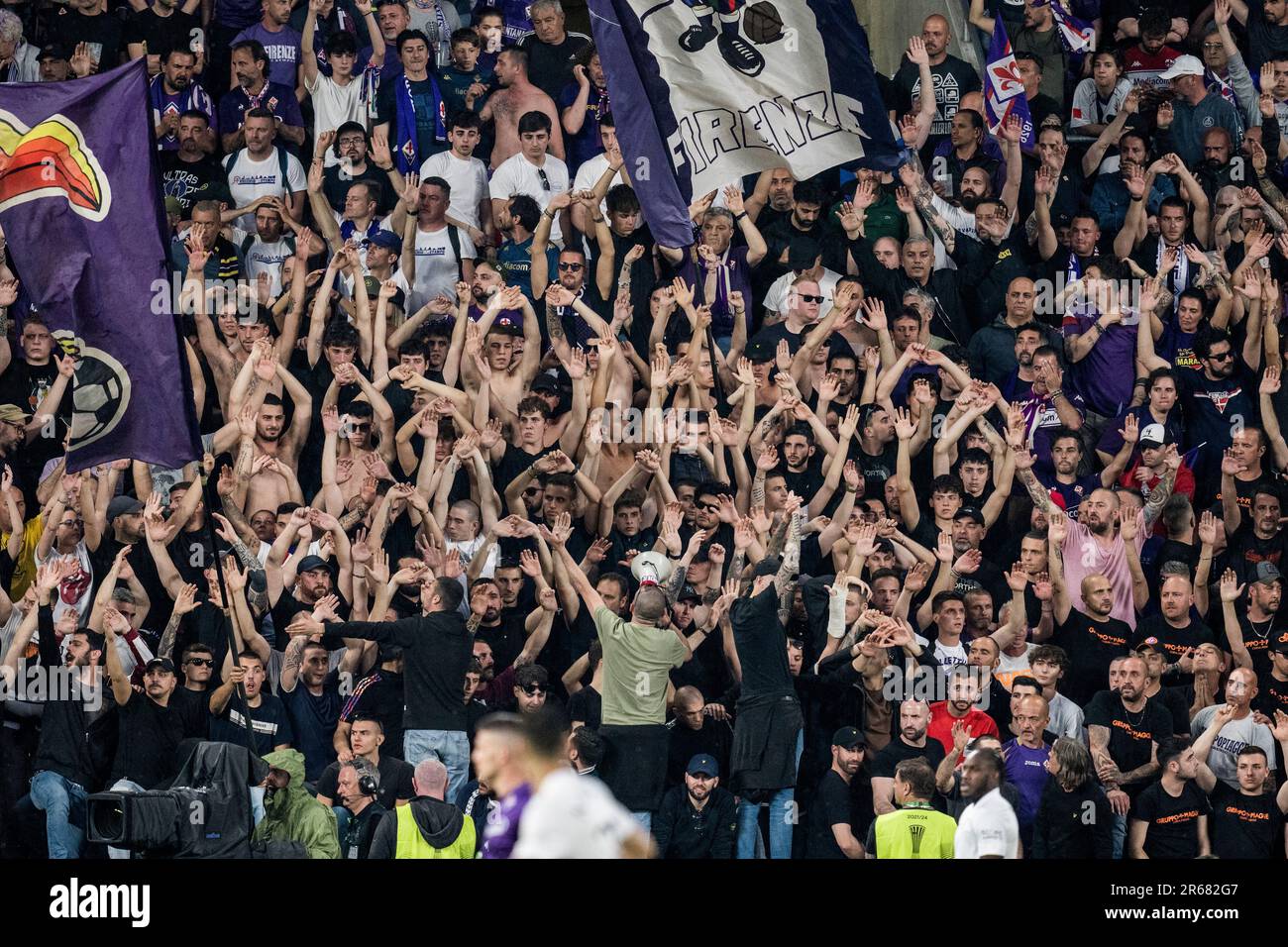 Prague, Czech Republic. 07th June, 2023. Football fans of Fiorentina ...