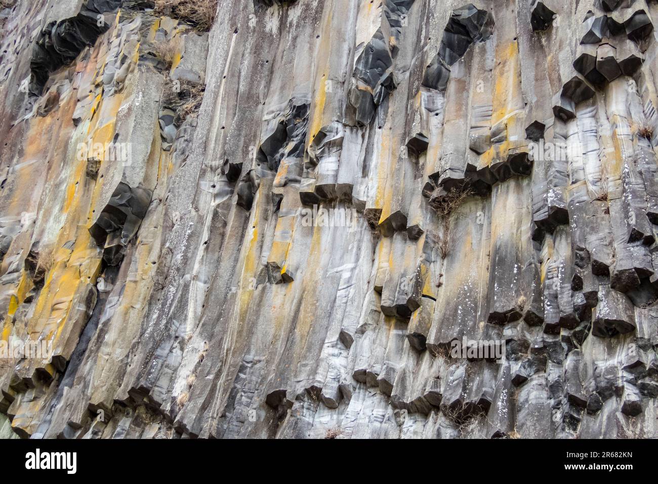 The rugged yet beautiful columnar joints of Kegon Valley Stock Photo ...