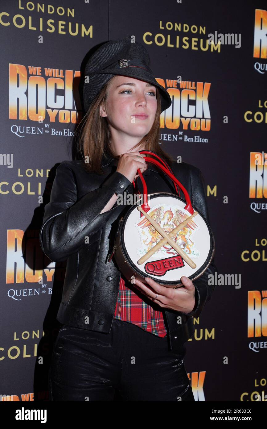 Gaia Wise attends the gala performance of We Will Rock You at the ...