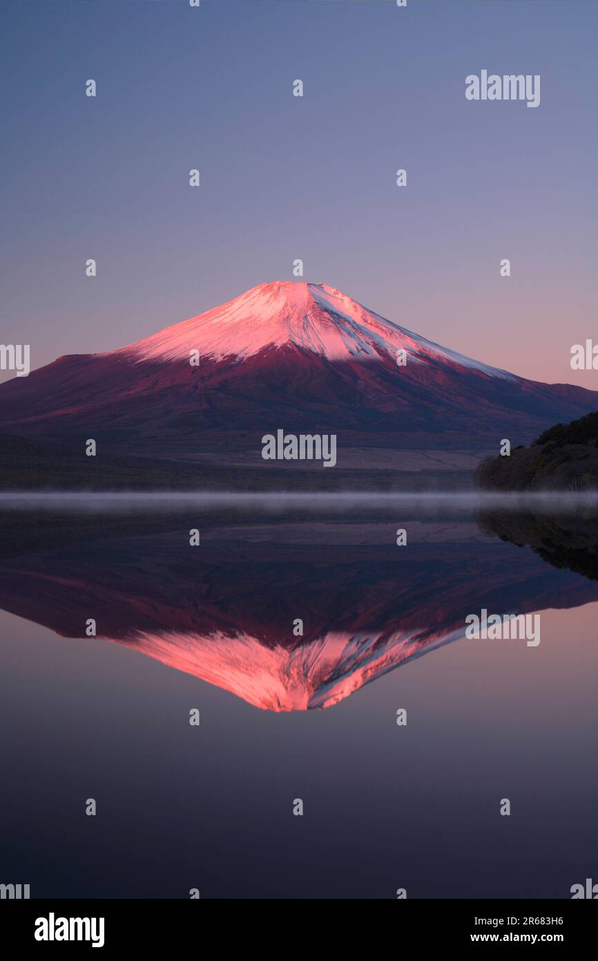 Red Fuji and Lake Yamanaka Stock Photo - Alamy