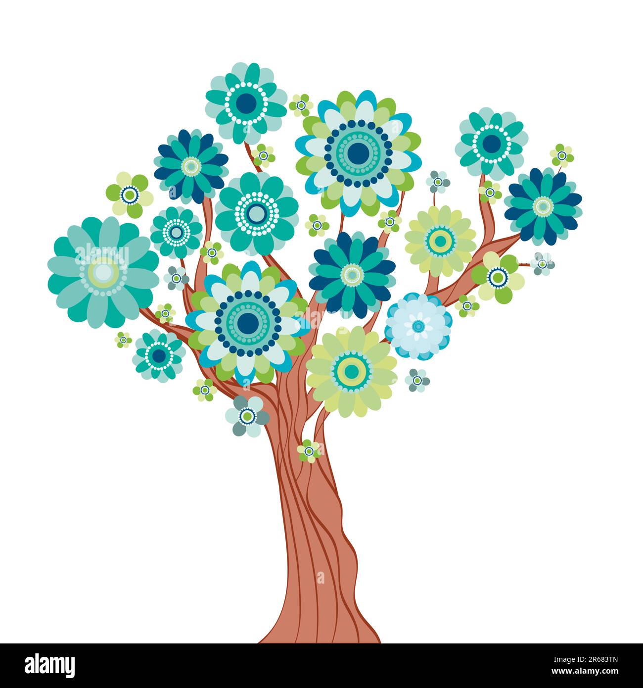Abstract tree made of flowers. Vector illustration Stock Vector Image ...