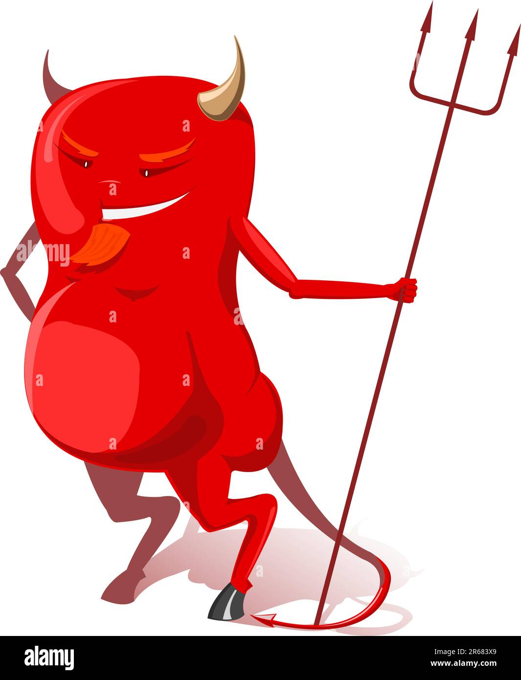 Vector illustration of red devil with trident Stock Vector Image & Art ...