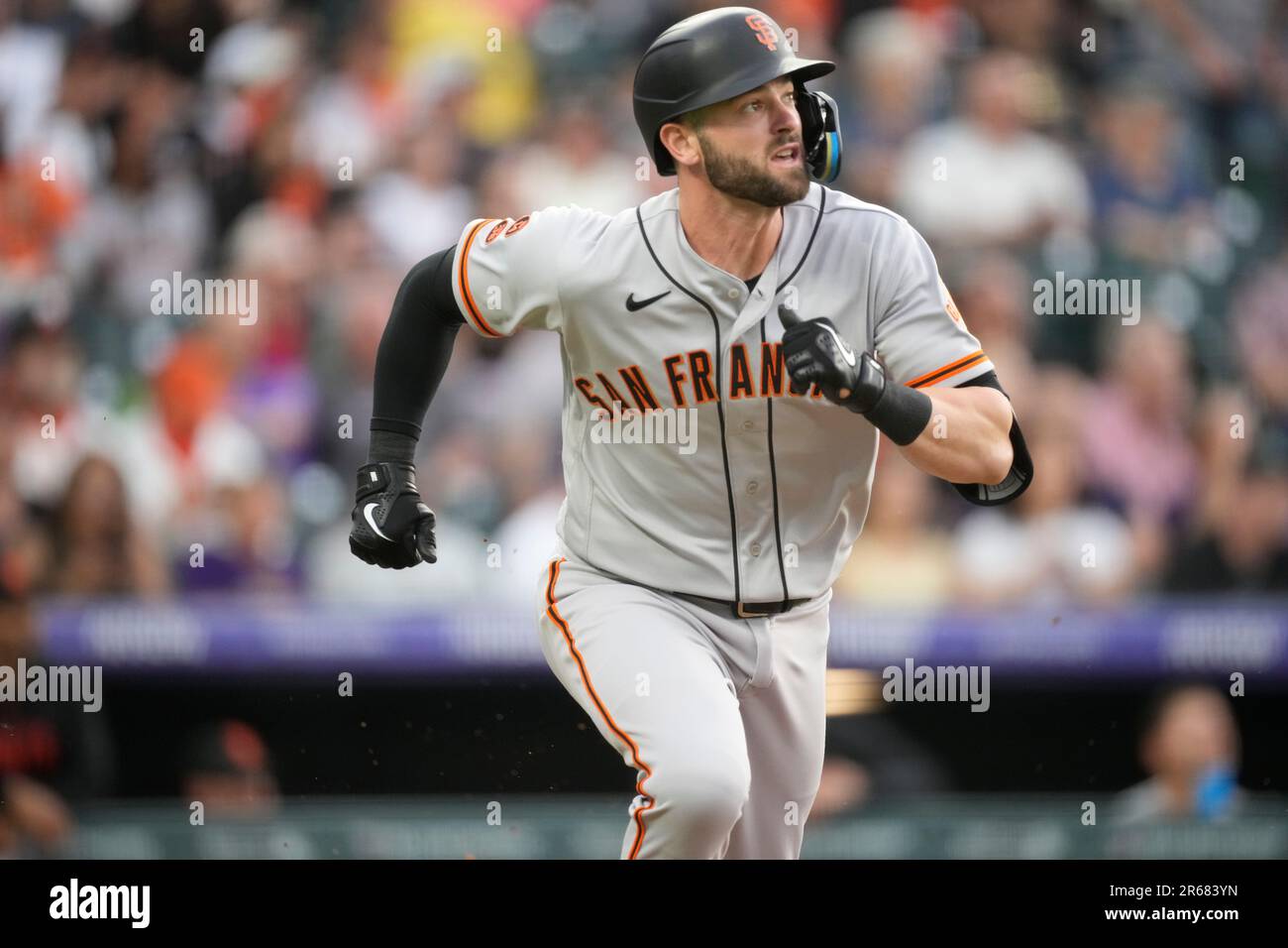 San Francisco Giants left fielder Mitch Haniger (17) in the third ...