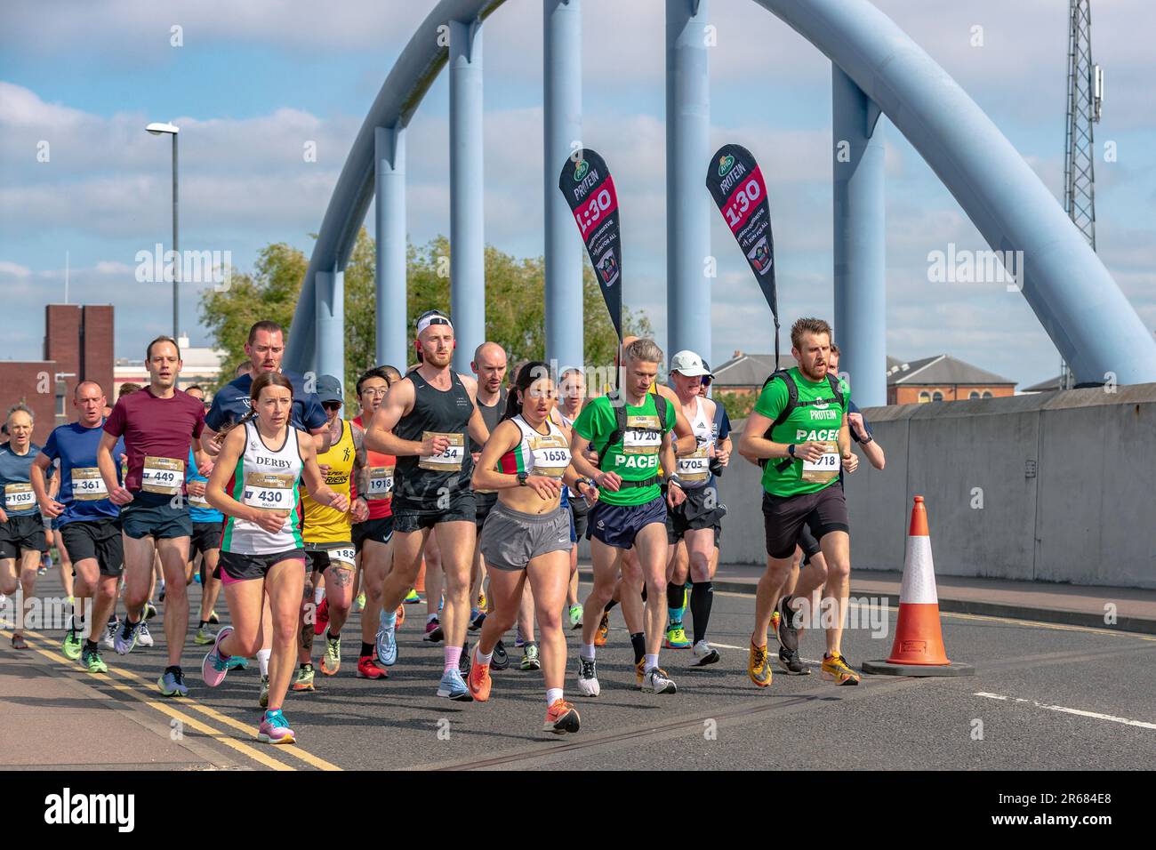 Derby United Kingdom June 4, 2023:Runners participating in the Derby ...