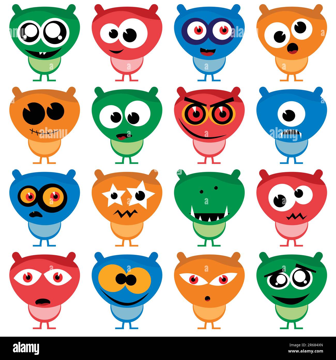 vector set of various cute aliens Stock Vector Image & Art - Alamy