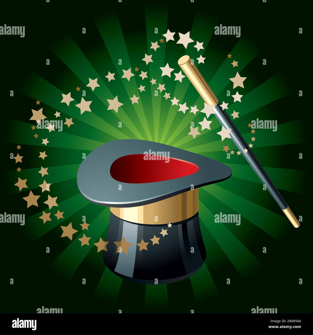 Magic performance attributes on glowing green background Stock Vector ...