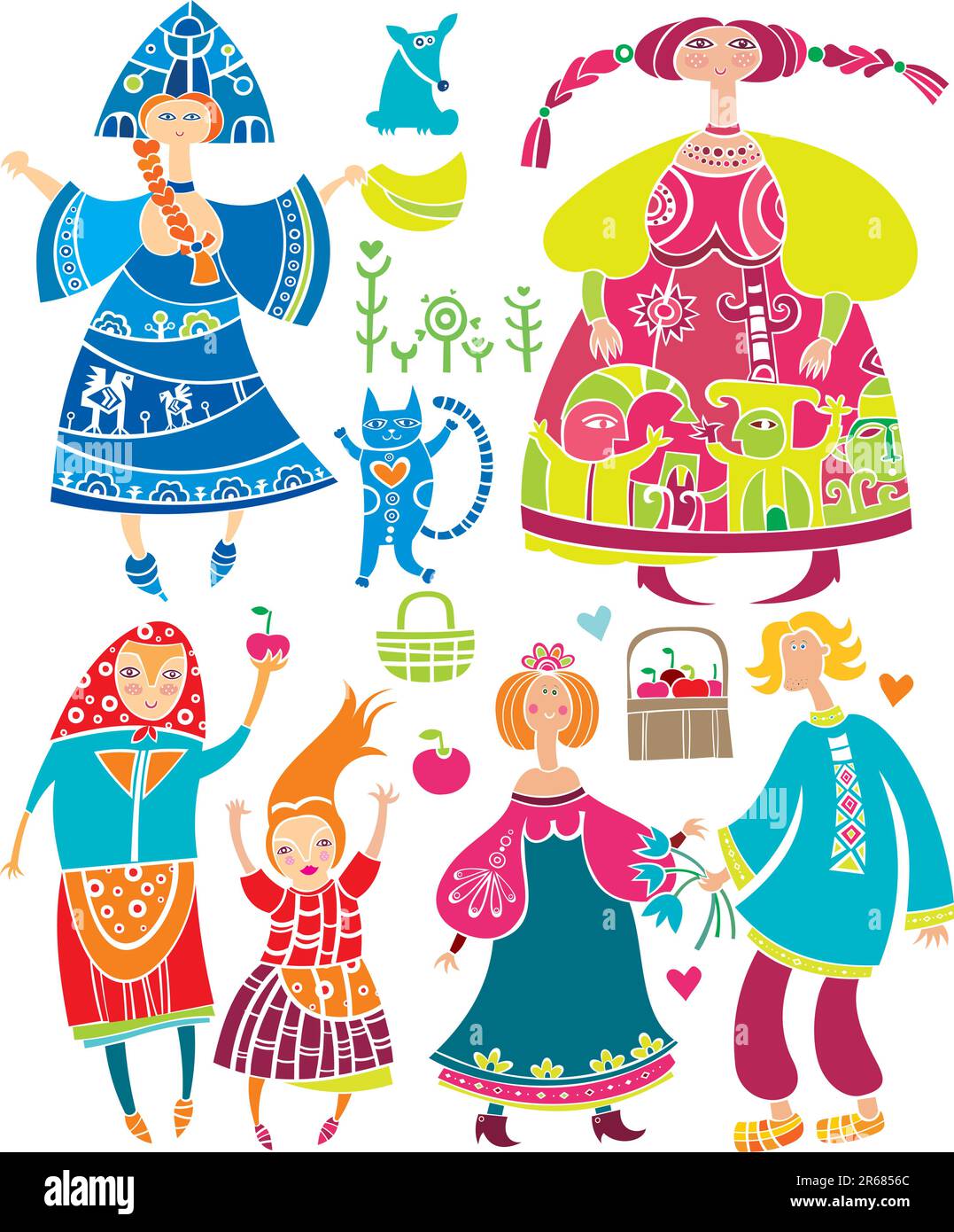 Set male female characters Stock Vector Images - Alamy