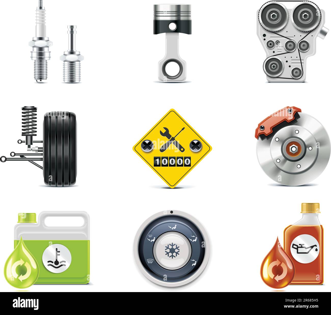 Set of the car repair and maintenance related icons Stock Vector Image ...