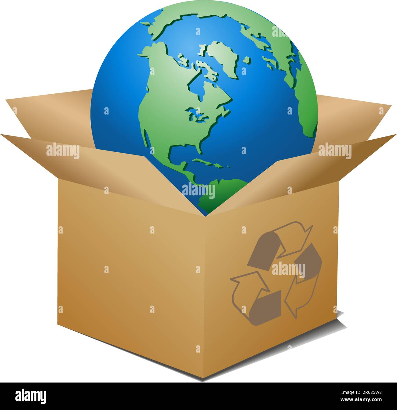 vector ecologic box with globe inside Stock Vector Image & Art - Alamy