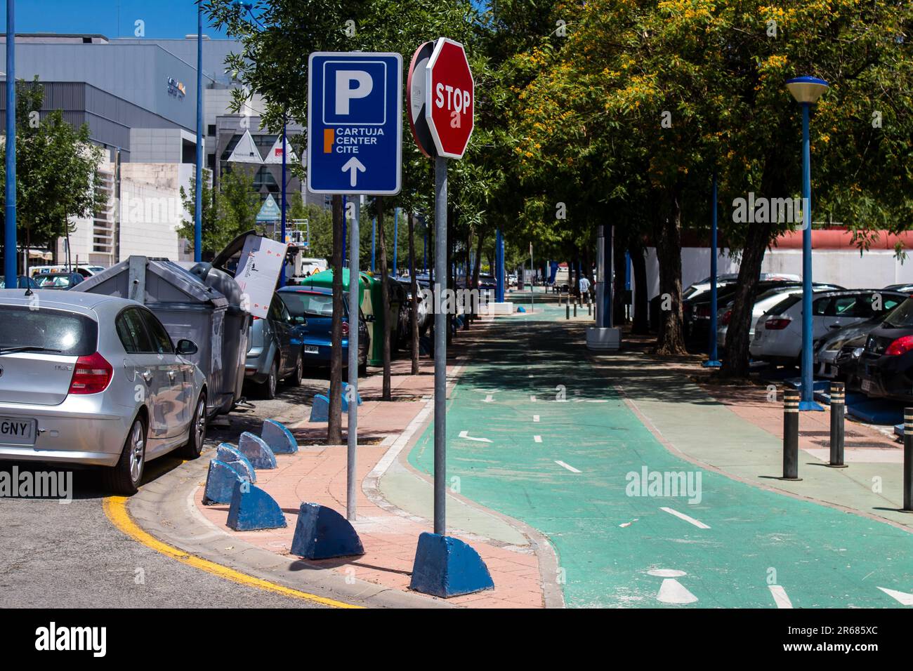 Seville, Spain - June 06, 2023 Architecture and cityscape of Cartuja ...